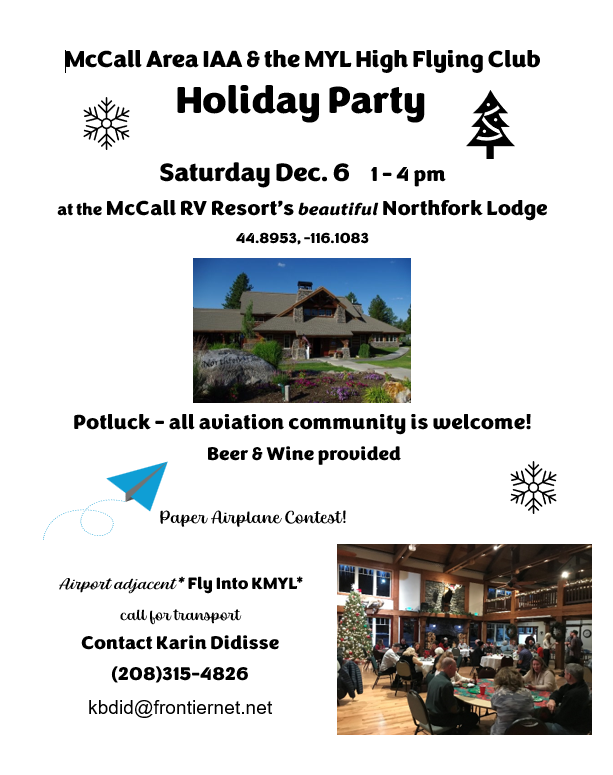 McCall Area IAA & MYL High Flying Club HOLIDAY PARTY! - Idaho Aviation ...